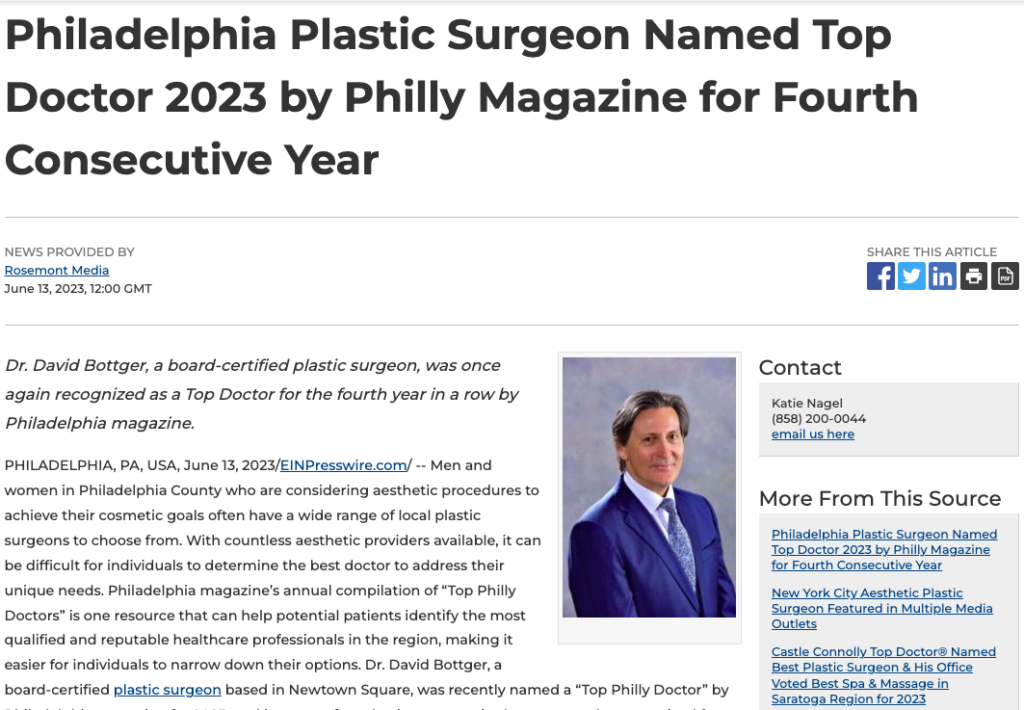 Philadelphia Plastic Surgeon Named Top Doctor by Philly Magazine Philadelphia Plastic Surgeon Named Top Doctor by Philly Magazine